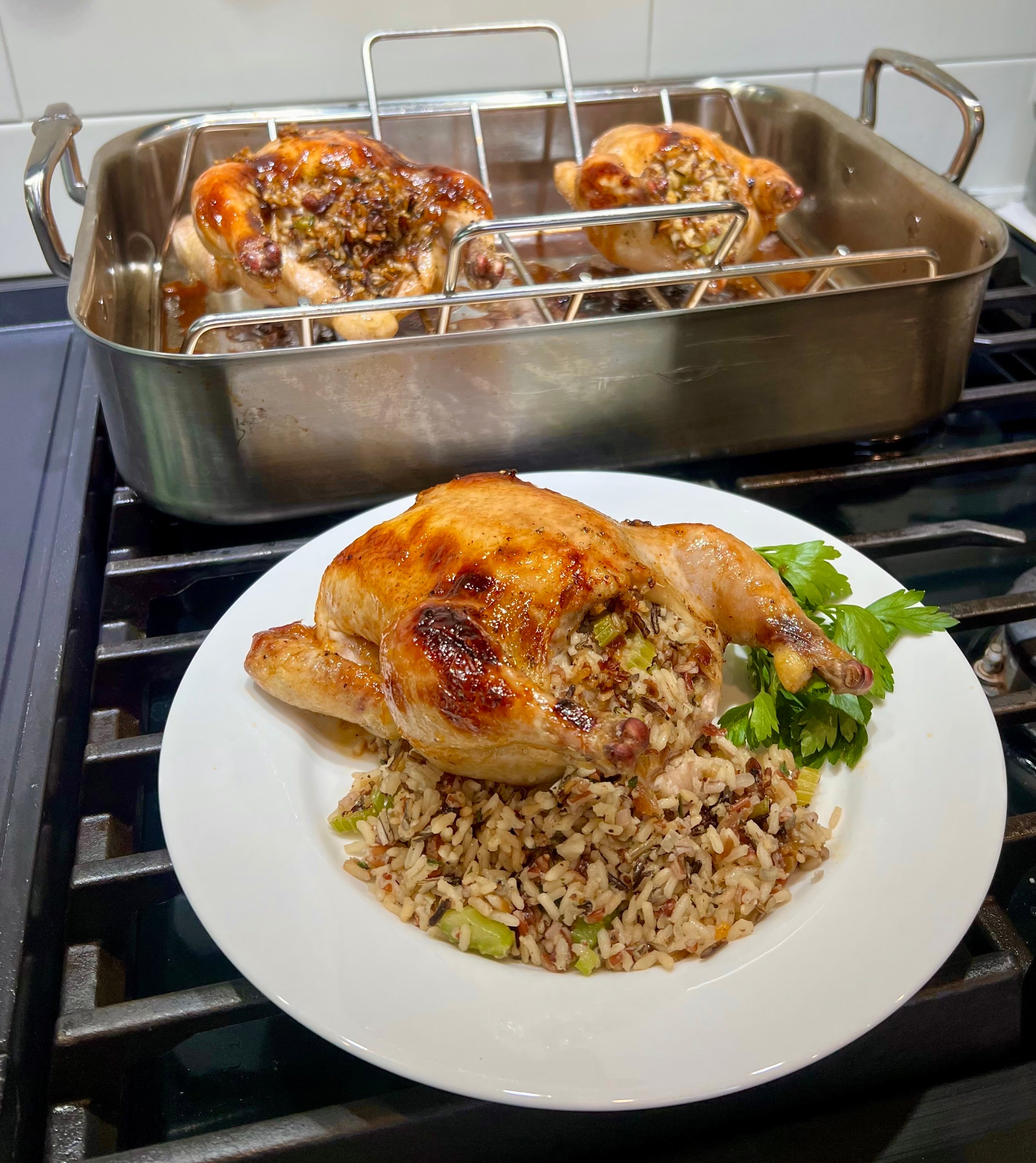 Cornish Game Hens with Wild Rice Stuffing – Hestan Culinary
