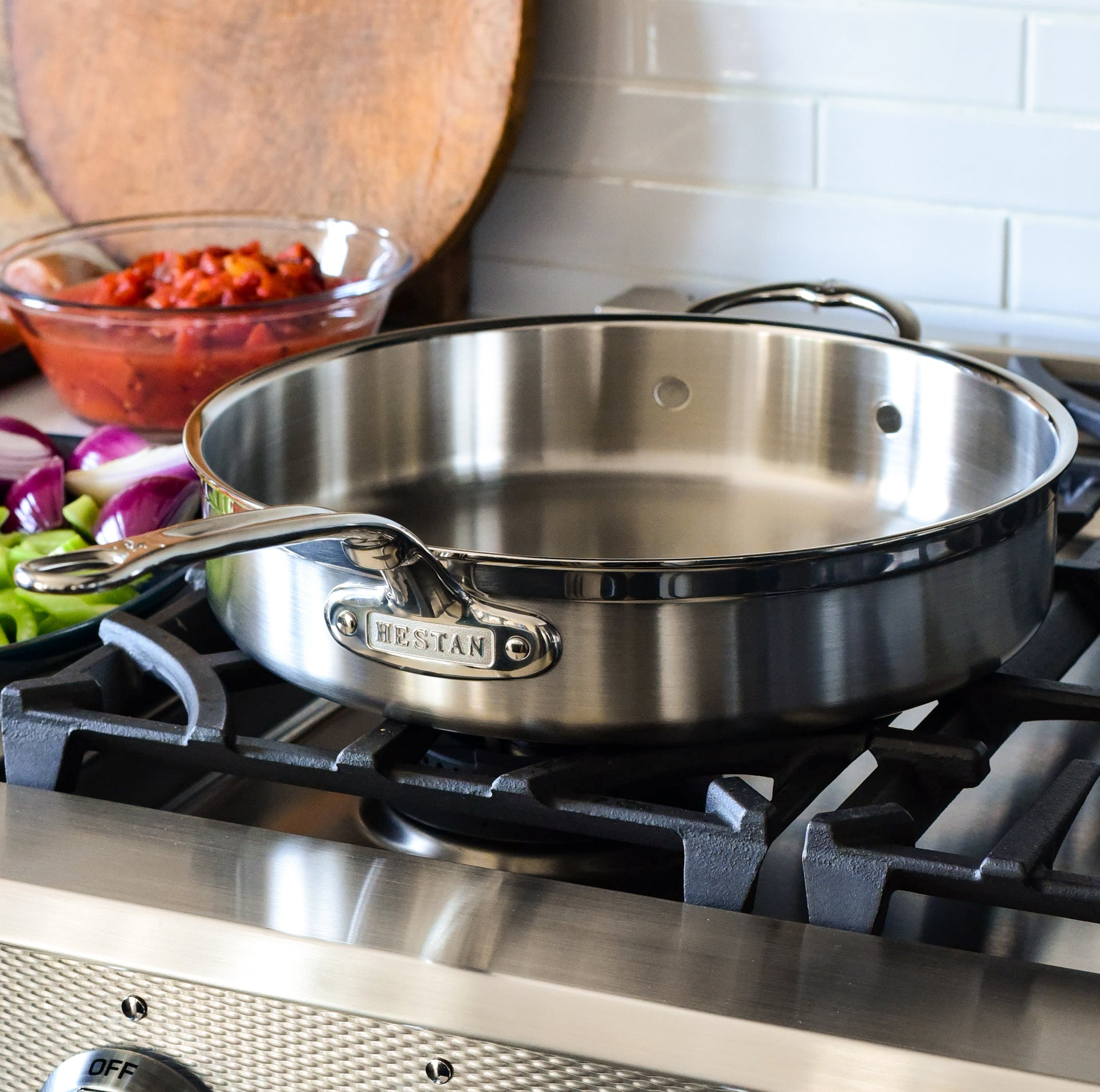 Brushed Clad Stainless Steel Essential Pans with Lid – Hestan Culinary